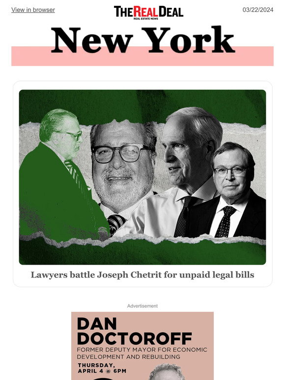 The Real Deal: Lawyers battle Chetrit for unpaid bills; French hooper ...