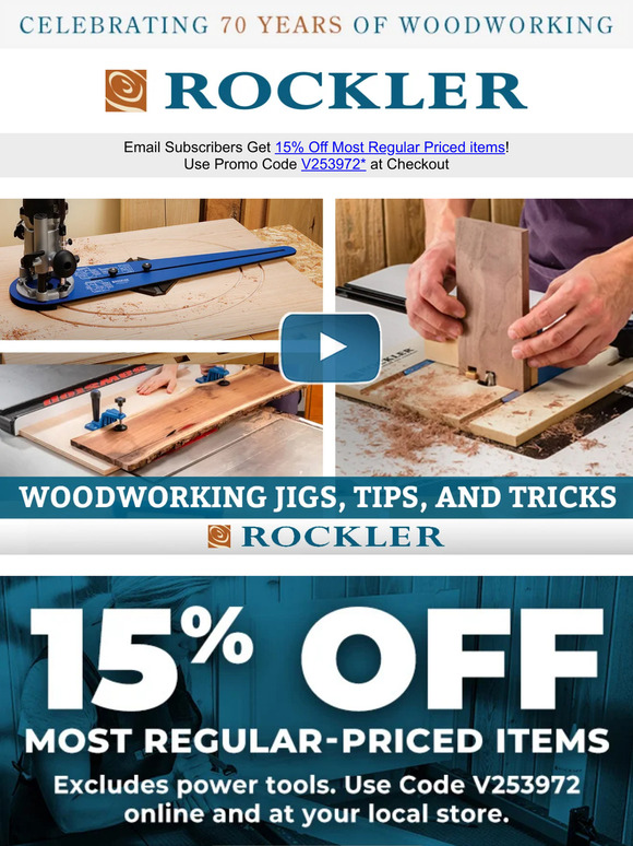 Rockler Woodworking and Hardware: Hone Your Craft with 15% OFF the Top ...