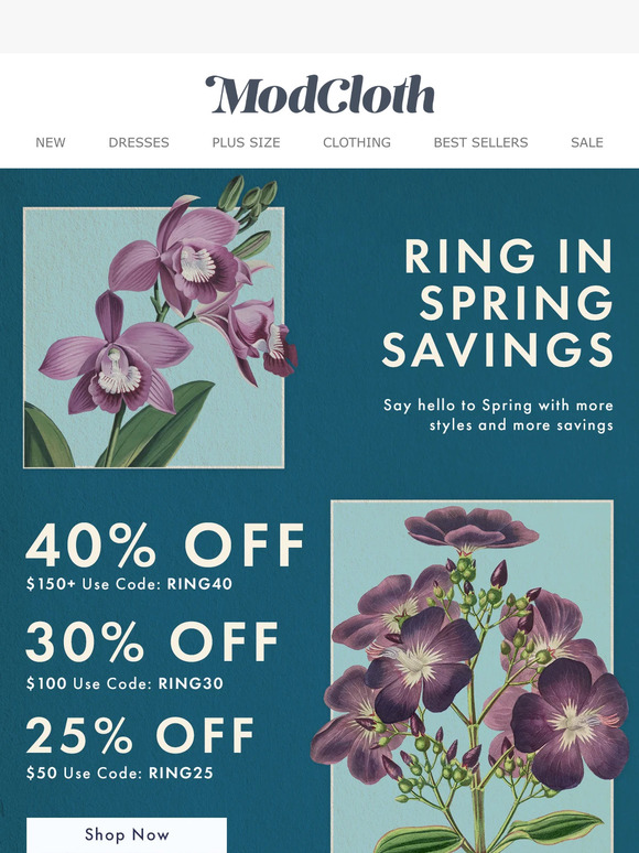 Modcloth Email Newsletters: Shop Sales, Discounts, and Coupon Codes