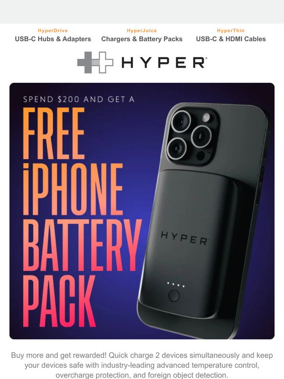 Hyper: Get a Free Wireless Battery Pack When You Spend Over $200 🔋 | Milled