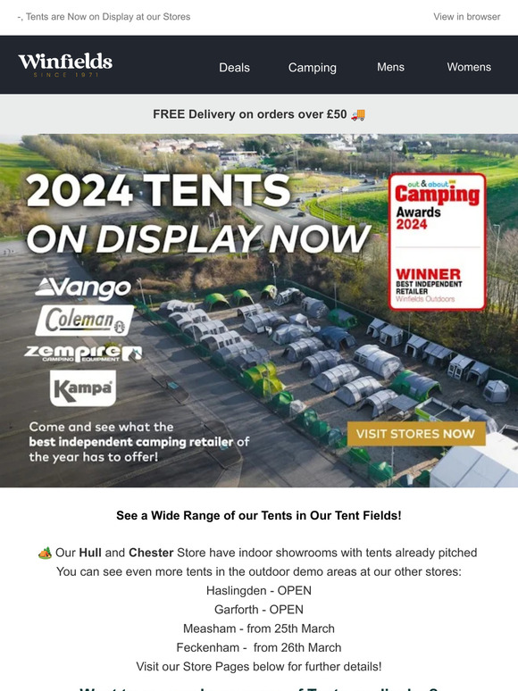 Winfields Outdoors: Tents Now on Display at our Stores ⛺️ | Milled