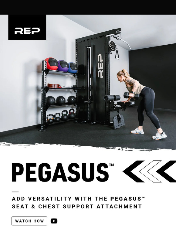REP Fitness: NEW: The Pegasus™ Seat and Chest Support Attachment | Milled