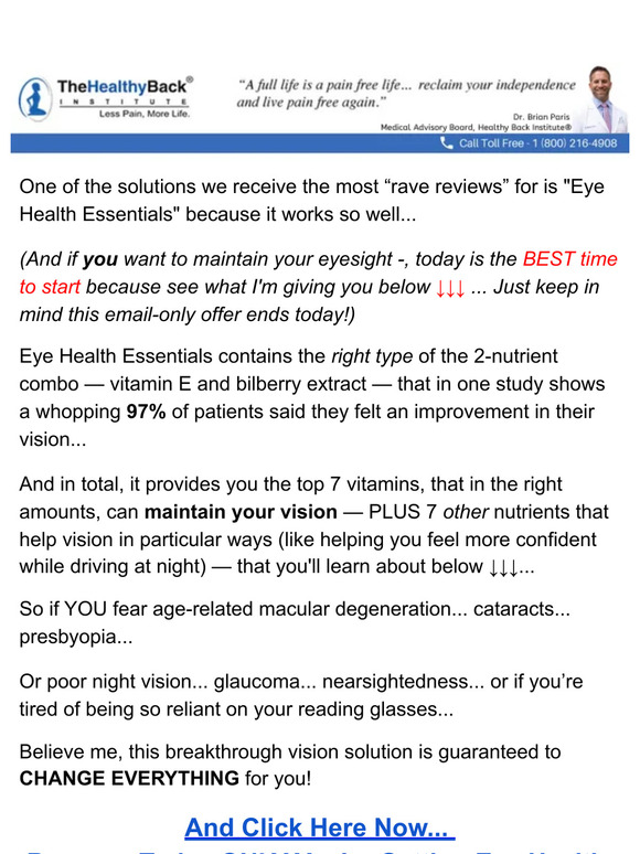 Healthy Back Institute: Pump new life into aging eyes... | Milled