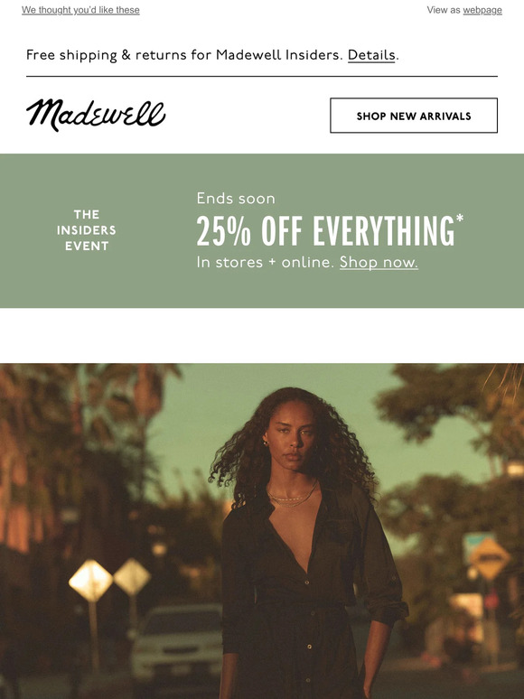 Madewell Email Newsletters: Shop Sales, Discounts, and Coupon Codes
