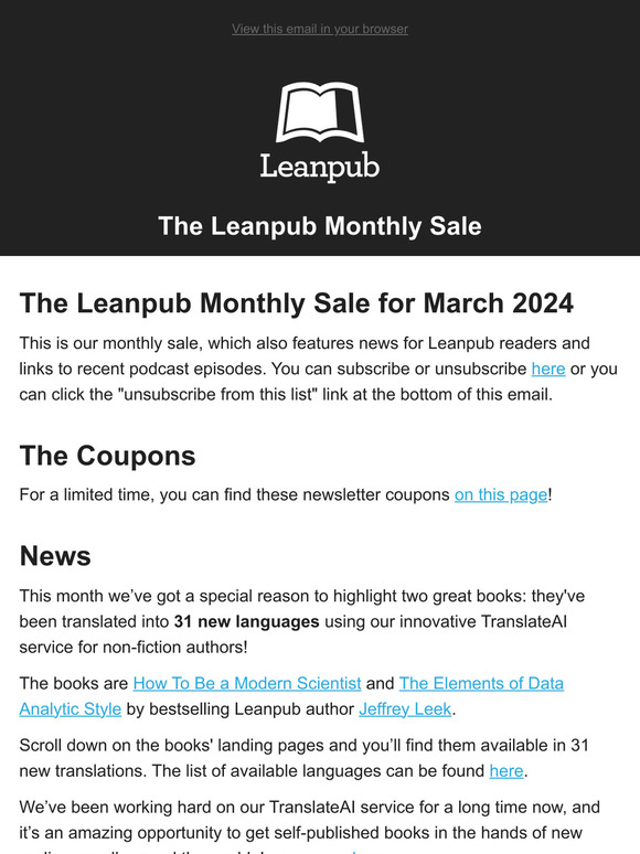 The Art of Data Science: The Leanpub Monthly Sale for March 2024 | Milled