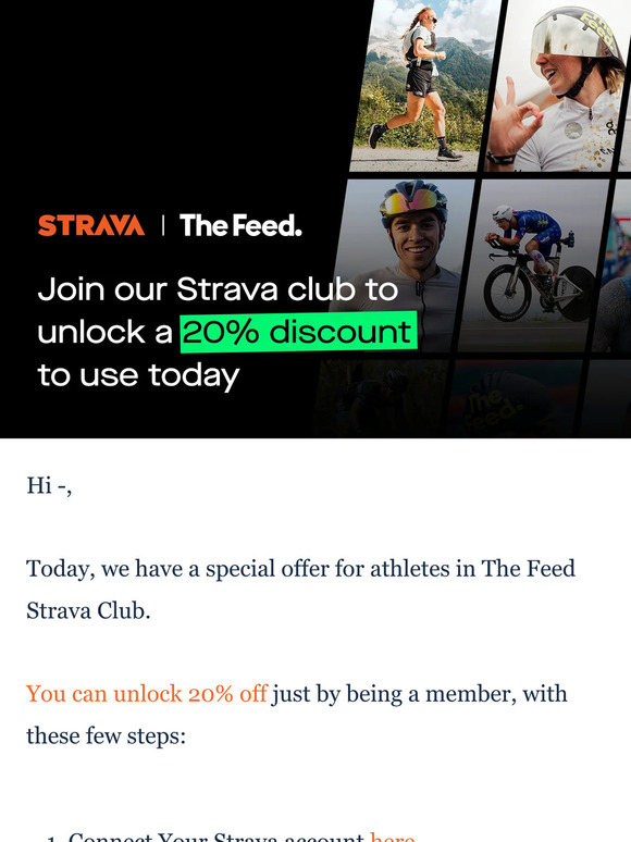 The Feed: 🚴‍♂️ Here's 20% off Just for Joining Us on Strava | Milled