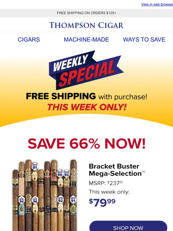 Thompson Cigar: 20 Blends, One Sampler Just $79.99 | Milled