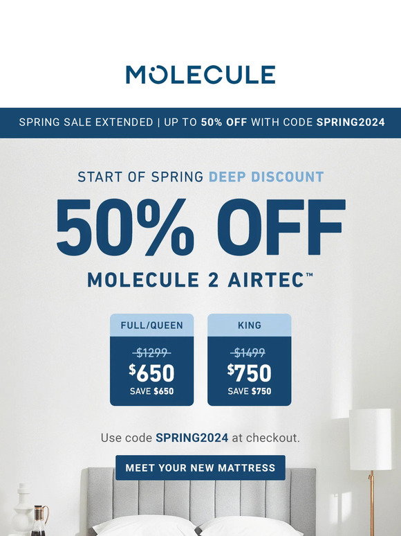 Molecule: 50% Off the MOLECULE 2 AirTEC™ Mattress | Milled
