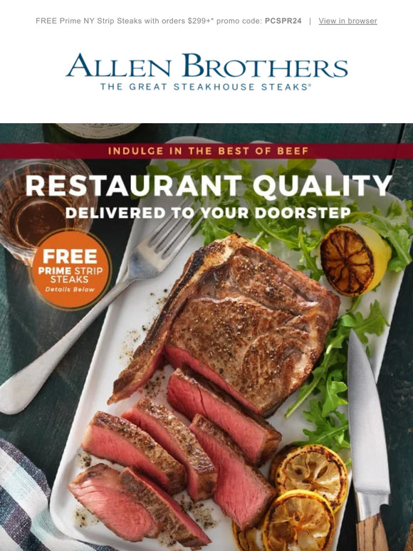 Allen Brothers: Genuine Steakhouse Strip Steaks at Home | Milled