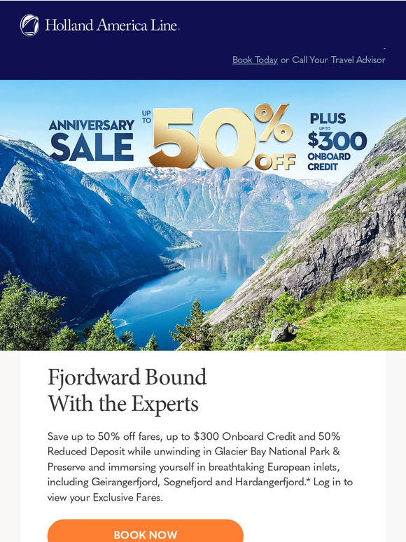 Holland America Line: Unwind Amidst Iconic Destinations + up to 50% Off ...