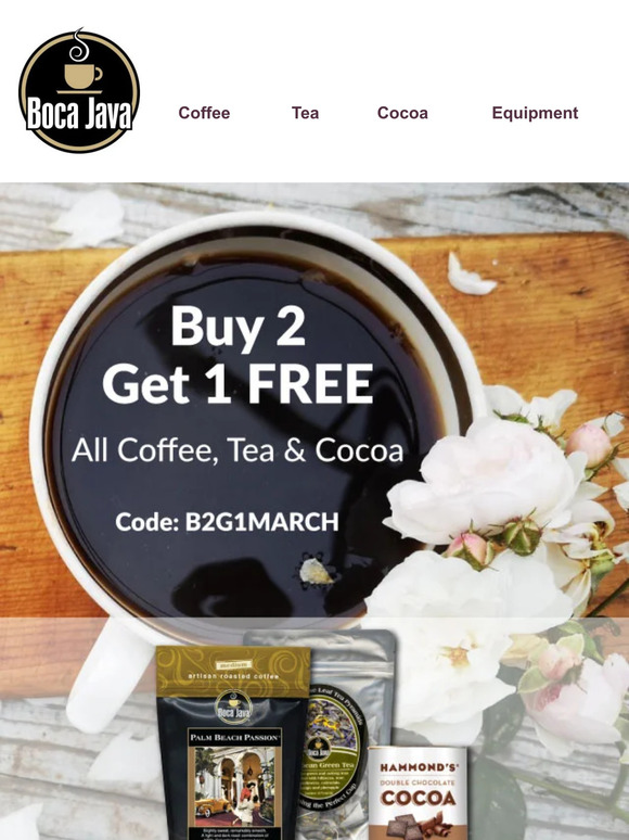 Boca Java: Spring Break Savings Continue 🏖️ B2G1 FREE | Milled