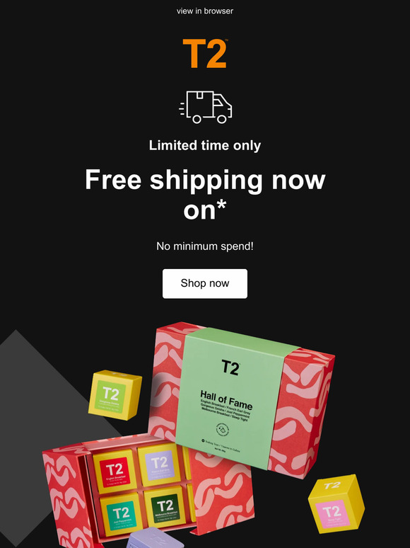 T2 Tea: Free shipping starts now! | Milled