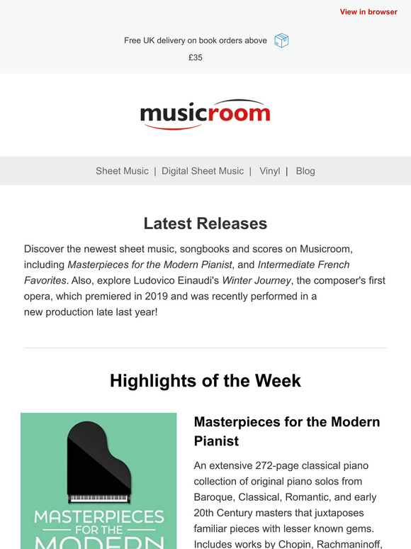 Musicroom: Latest Sheet Music Releases 🎶 | Milled
