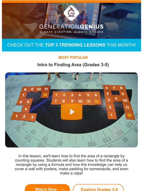 Generation Genius, Inc.: Trending Math Lessons this March! | Milled
