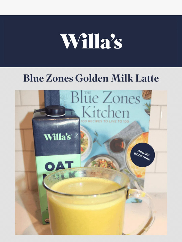 Willa's Oat Milk: Blue Zones immune-boosting latte you need this winter 💛 | Milled