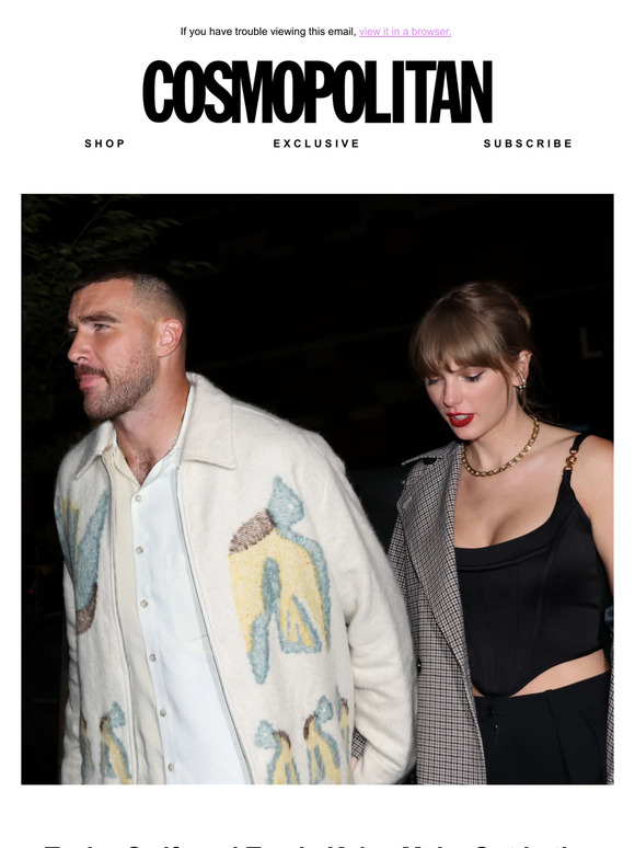 Cosmopolitan: Taylor Swift and Travis Kelce Make Out in the Ocean in ...