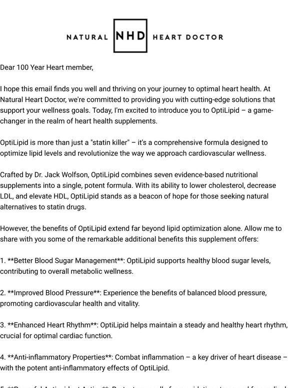 Natural Heart Doctor: Unlock Optimal Heart Health with OptiLipid: More ...