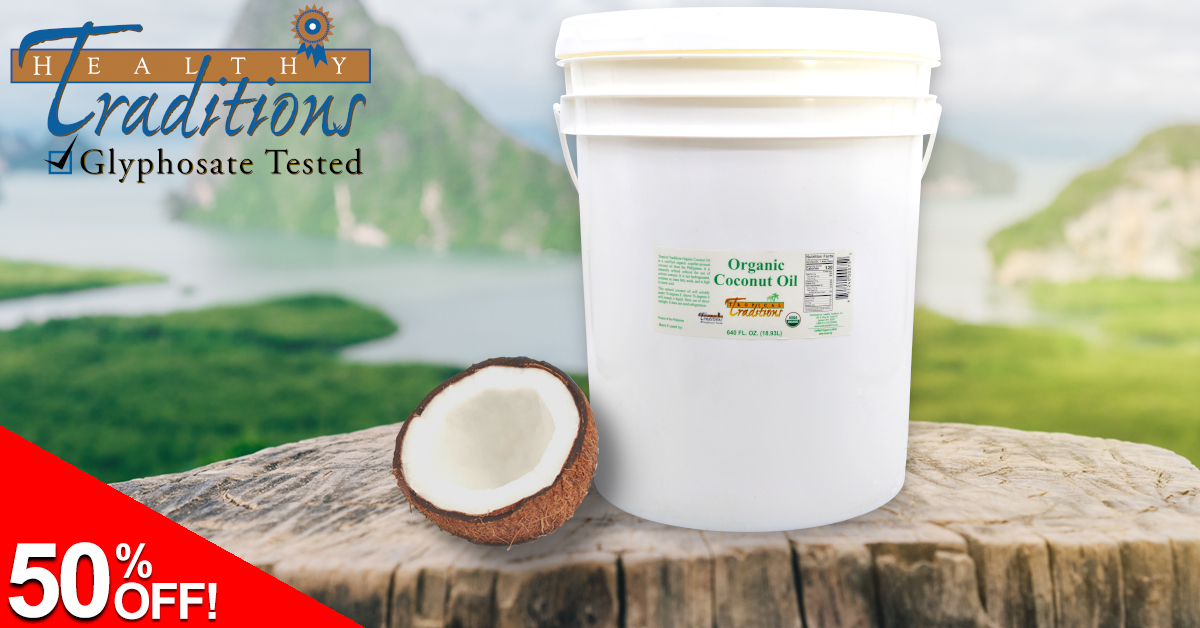 Tropical Traditions: 50% OFF 5-Gallons Organic Coconut Oil + FREE ...