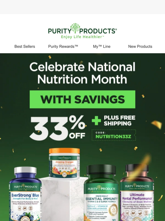 Purity Products: Celebrate National Nutrition Month with Savings! | Milled