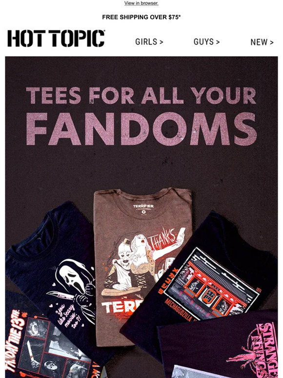 Hot Topic: Tees for all your fandoms 👕 ️ | Milled