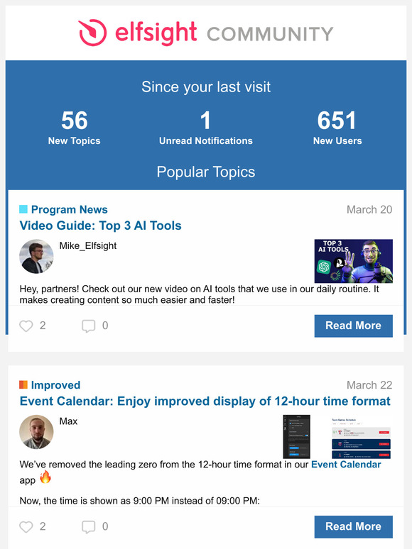 Elfsight: [Elfsight Community] Summary | Milled