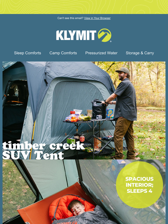 Klymit: The Timber Creek SUV Tent: Car Camping, Elevated. | Milled