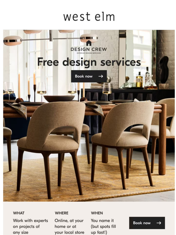 West Elm: Book your free design session now! | Milled