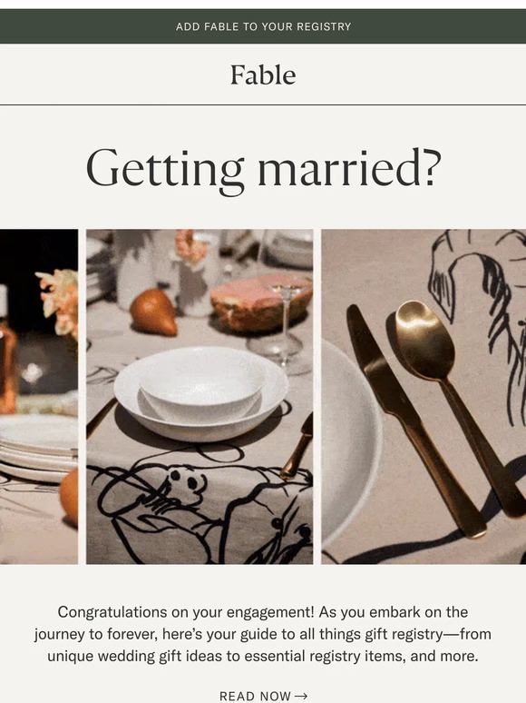 Fable: Your Wedding Registry Checklist ️ | Milled