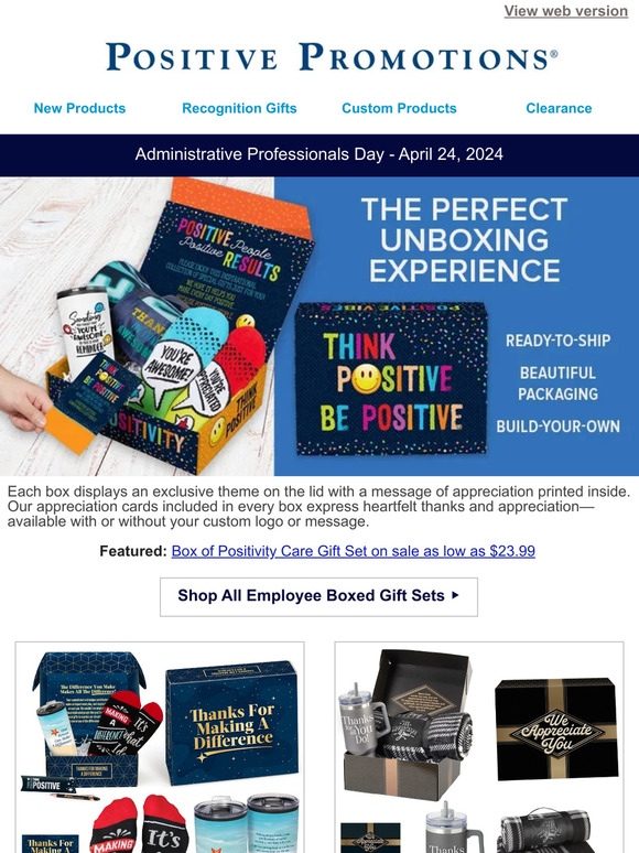 Positive Promotions: Employee Appreciation Boxed Gift Sets ⭐ | Milled