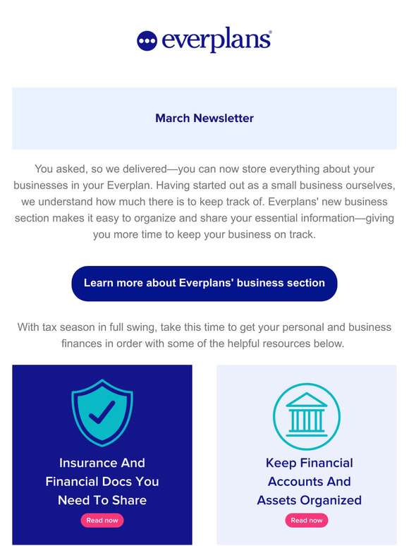 Everplans: Introducing our business section! | Milled