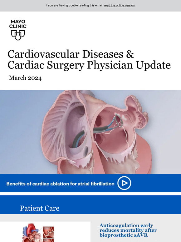 Mayo Clinic: Mayo Clinic Cardiovascular Physician Update - March 2024 ...