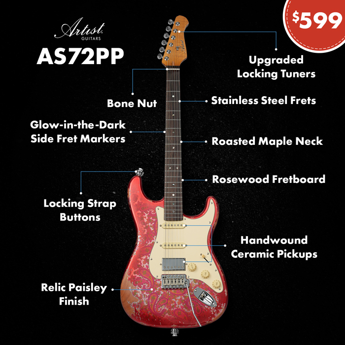 Artist Guitars: Paisley Finish, Stainless Steel Frets & ROSEWOOD ...