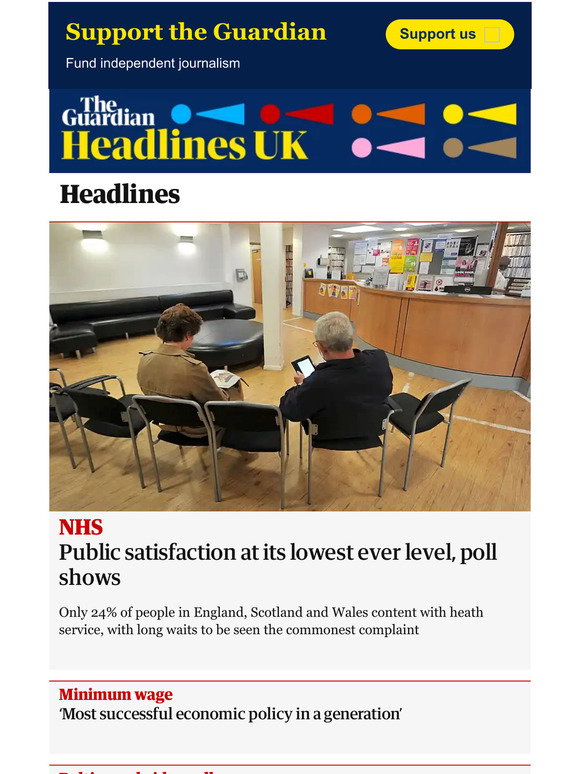 The Guardian: The Guardian Headlines: Public satisfaction with the NHS ...