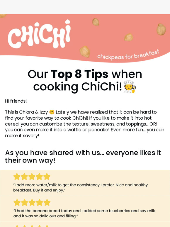 ChiChi: Our top 8 cooking tips and tricks! | Milled