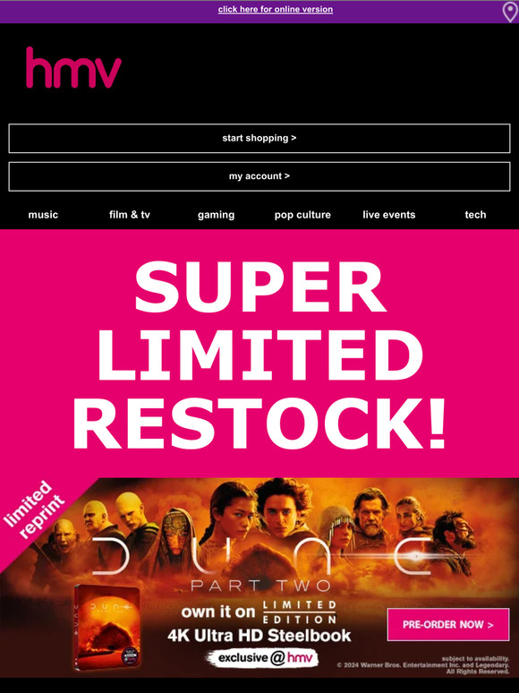 HMV: Godzilla x Kong: The New Empire 4k Steelbook + Merch 🦖🦍 | Milled