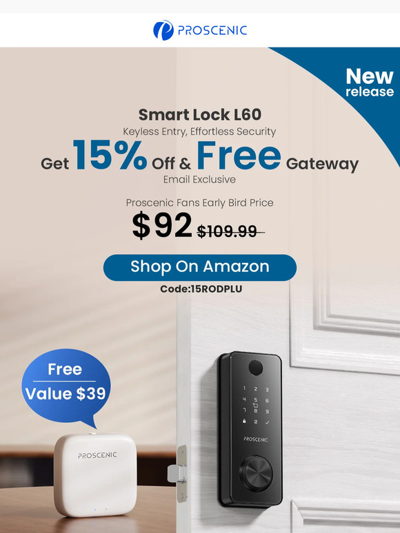 Proscenic: 🆕New Release| Smart Lock L60, Enjoy Your Exclusive 15% Off ...