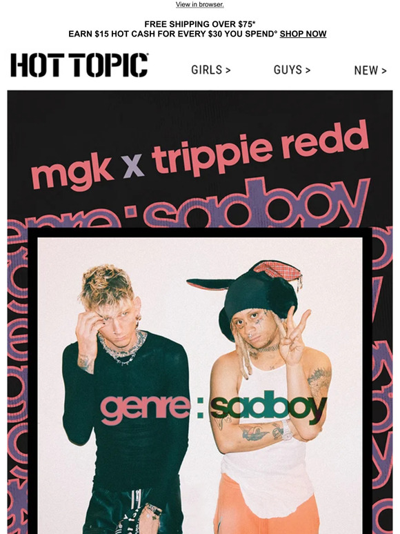 Hot Topic: mgk & Trippie Redd's "genre : sadboy" dropped 💿 Grab new ...