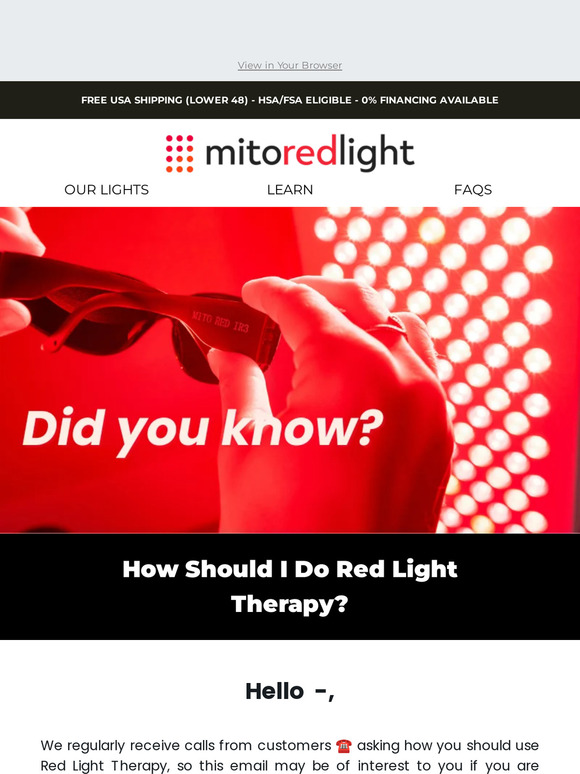 Mito Red Light: How should I do Red Light Therapy? | Milled