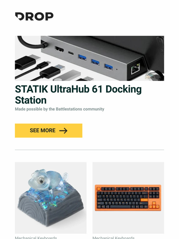 Drop: STATIK UltraHub 61 Docking Station, The Eye Key Chameleon V3 ...