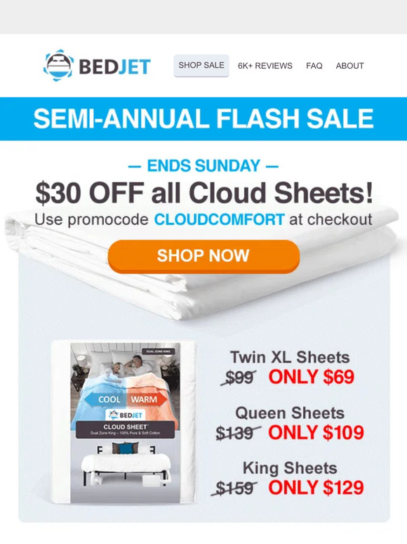 BedJet: ENDS SUNDAY Cloud Sheets as low as $69 → | Milled