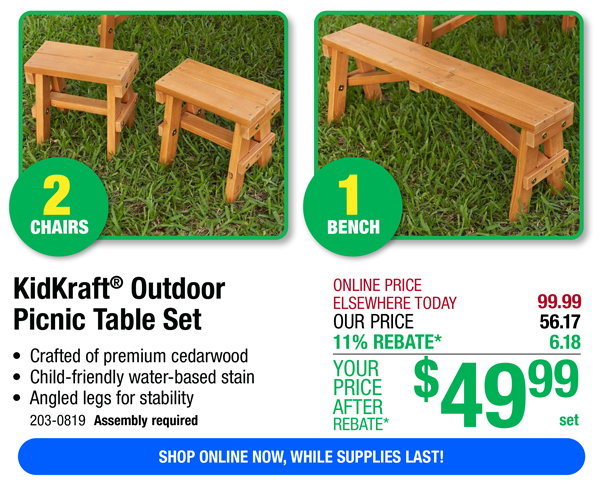 Menards: KidKraft® Outdoor Picnic Table Set ONLY $49.99 After Rebate ...