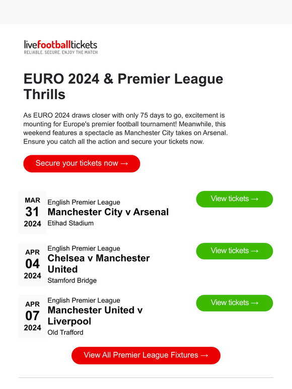 Live Football Tickets: Hey, Euro 2024 is only 75 days away! | Milled