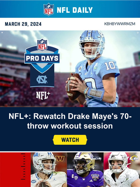 NFL Gamepass: UNC's Drake Maye Shows Off Arm at Pro Day | Milled