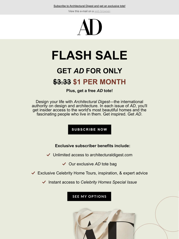 Architectural Digest: Sale Extended: AD for only $1 per month | Milled