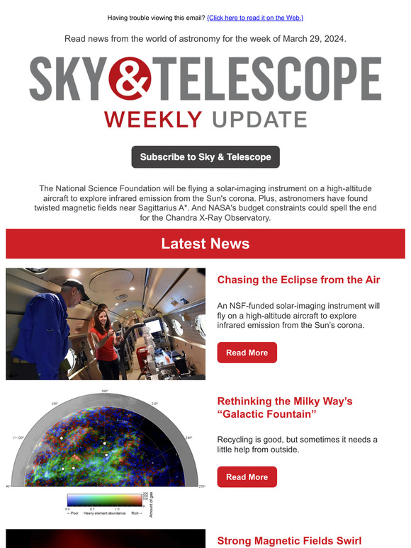 Sky & Telescope: Eclipse Chasing, Chandra's Uncertain Future, and the ...