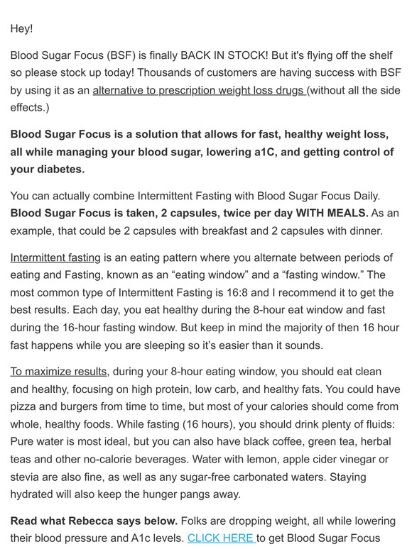 JJ Smith: Blood Sugar Focus is BACK IN STOCK | Milled