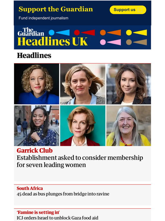 The Guardian: The Guardian Headlines: Garrick Club asked to consider ...