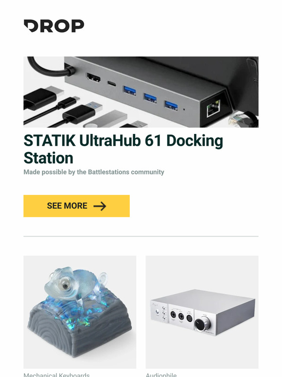Drop: STATIK UltraHub 61 Docking Station, The Eye Key Chameleon V3 ...