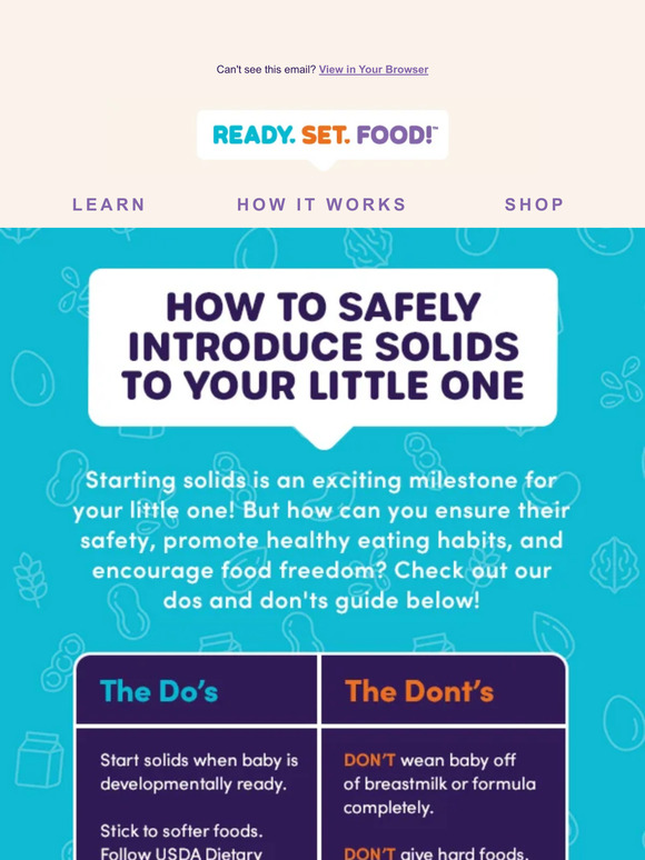 Ready Set Food: Introducing Solids Safely: We Can Help | Milled