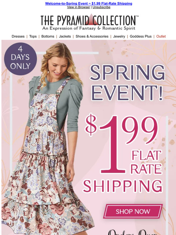 Pyramid Collection: Spring $1.99 Flat-Rate Shipping Event ~ Shop Our ...
